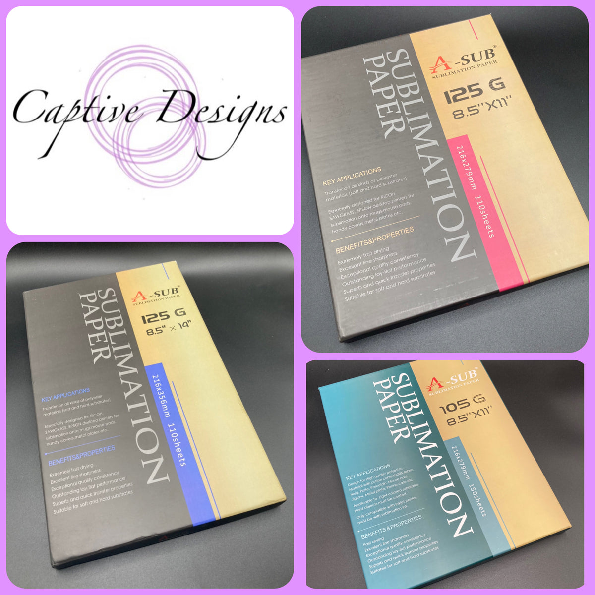 A-Sub Sublimation Paper – Captive Designs Blanks